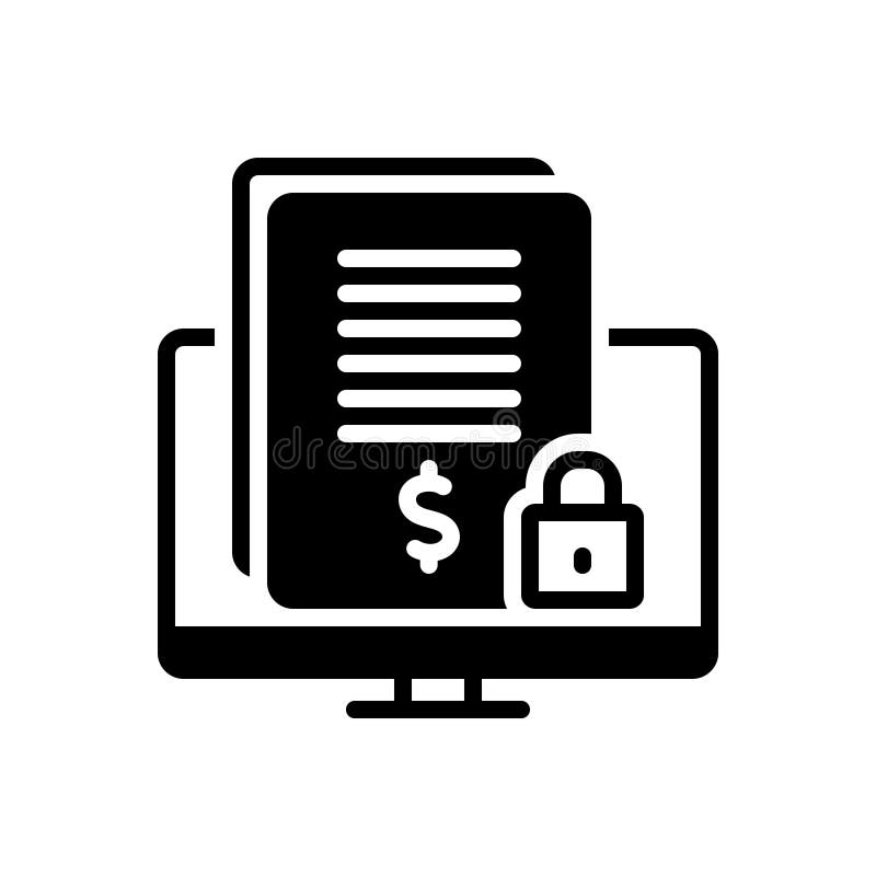Black Solid Icon for Accounts Storage, Safety and Password Stock Vector ...