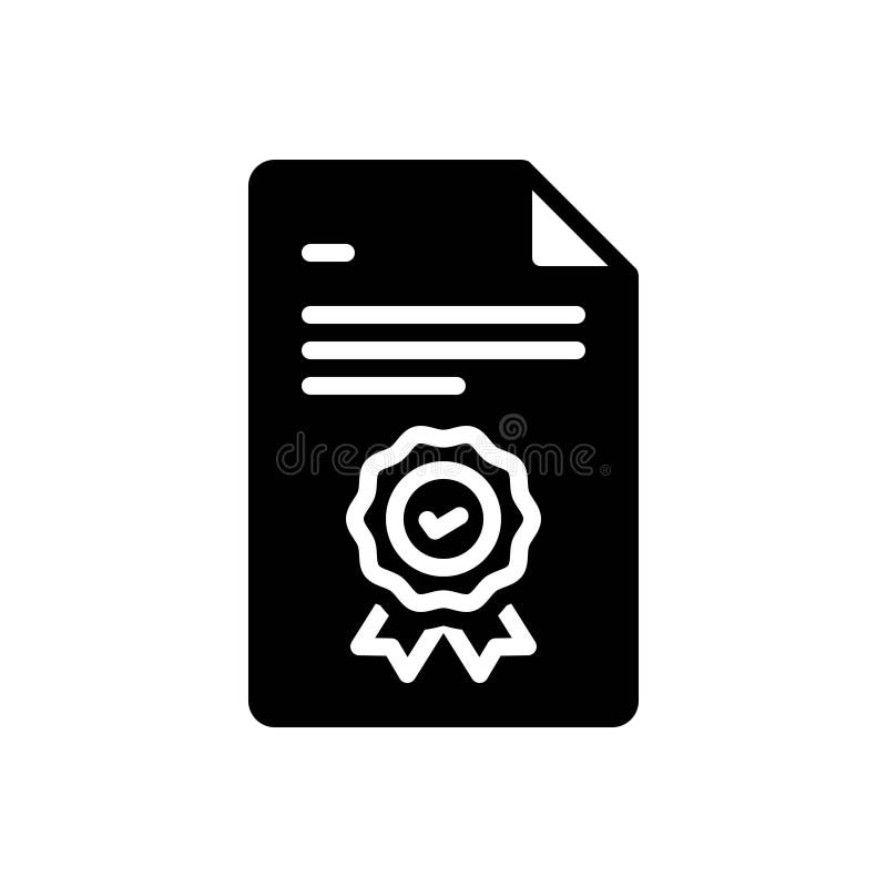 Black Solid Icon for Accredited, Authorized and Accepted Stock Vector ...