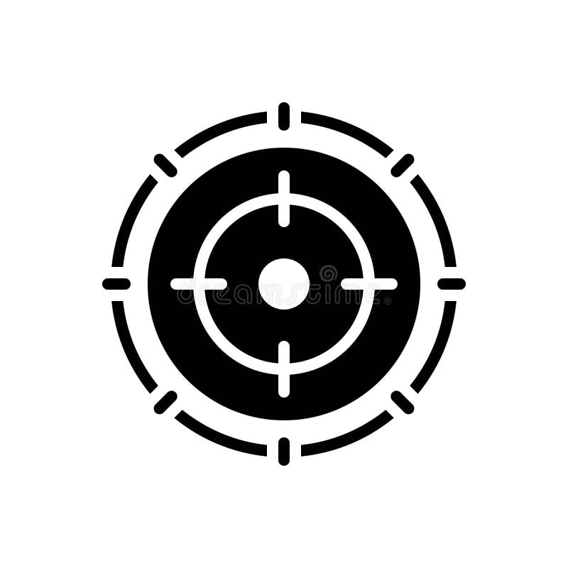 Black Solid Icon for Accuracy, Goal and Target Stock Illustration ...