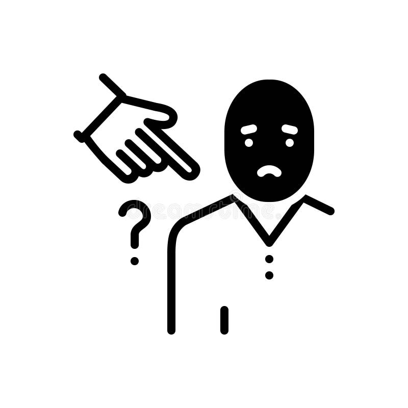 Black Solid Icon for Accused, Condemned and Imposition Stock Vector ...