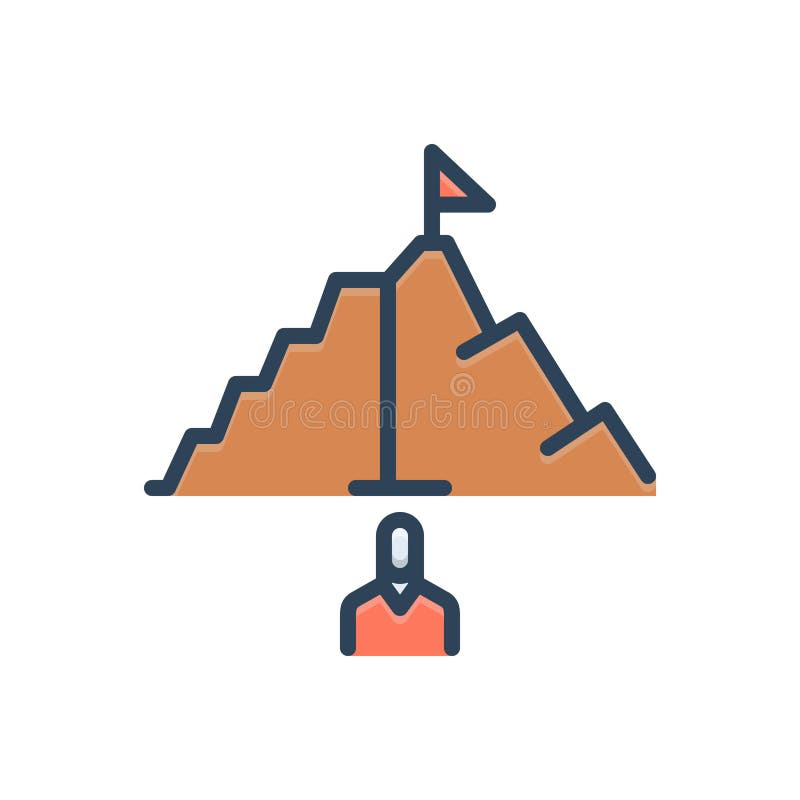 Color Illustration Icon for Achievable Goal, Achievable and Goal Stock ...