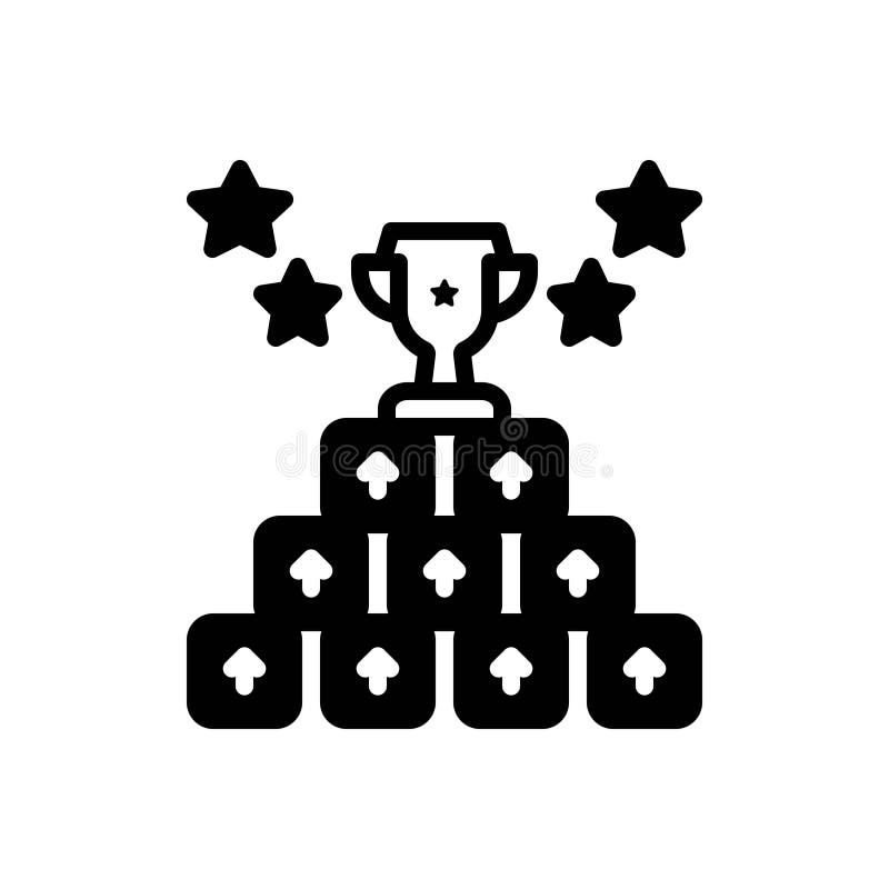Black Solid Icon for Achieve, Award and Prize Stock Illustration ...