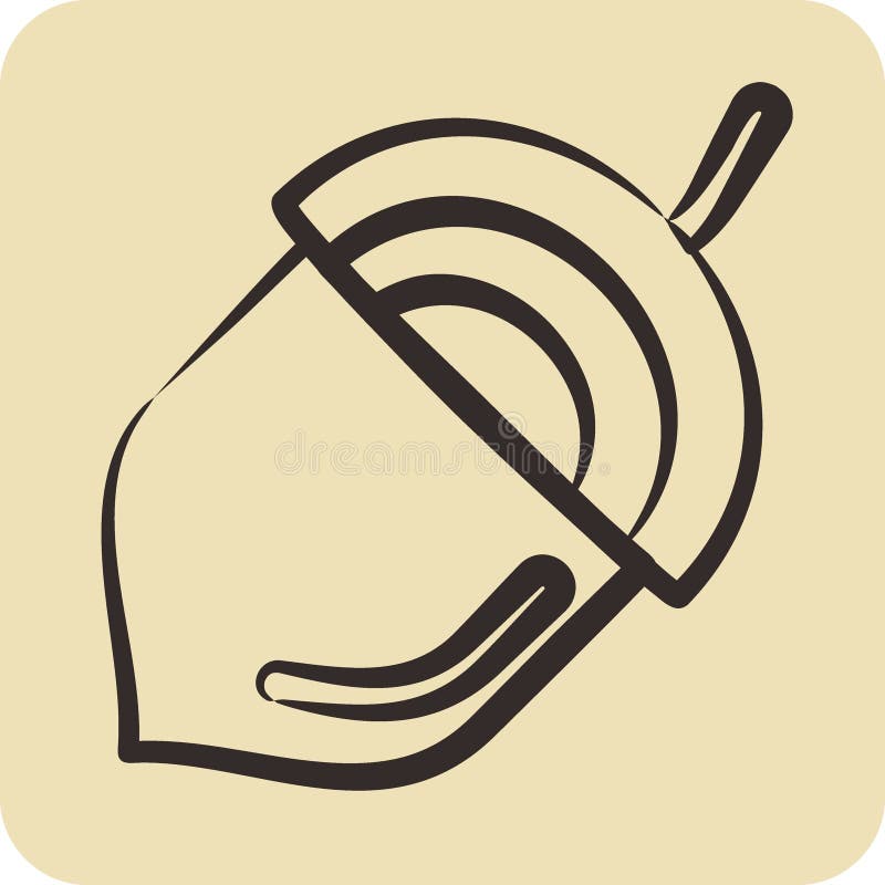 Icon Acorn. Suitable for Nuts Symbol. Hand Drawn Style. Simple Design ...