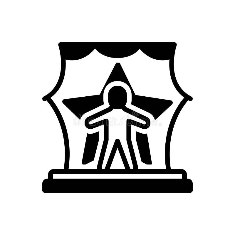 Black Solid Icon for Acting, Performer and Player Stock Vector ...