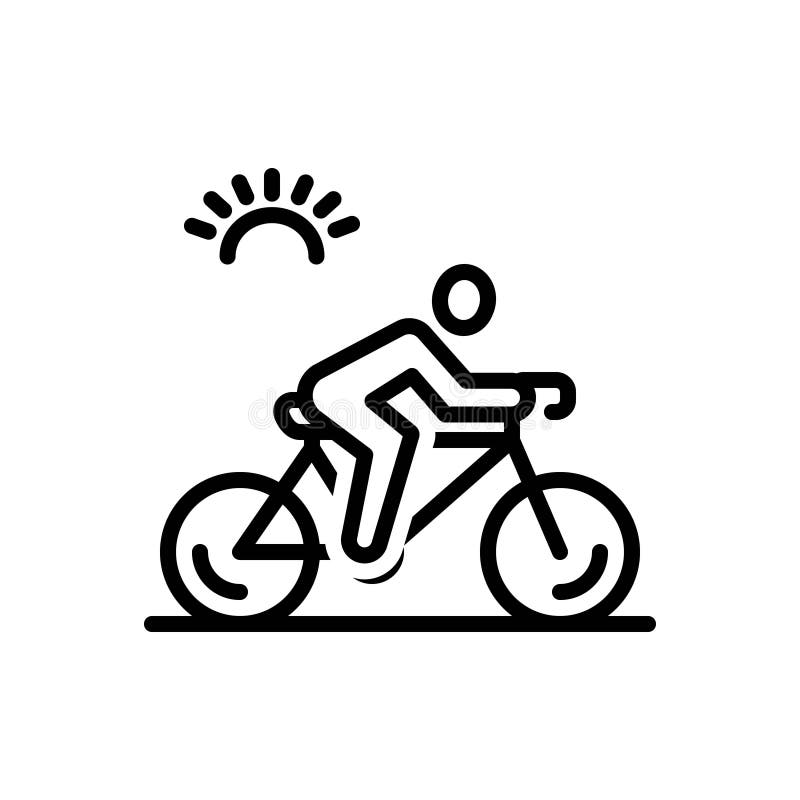 Black Line Icon for Activity, People and Cycle Stock Vector ...