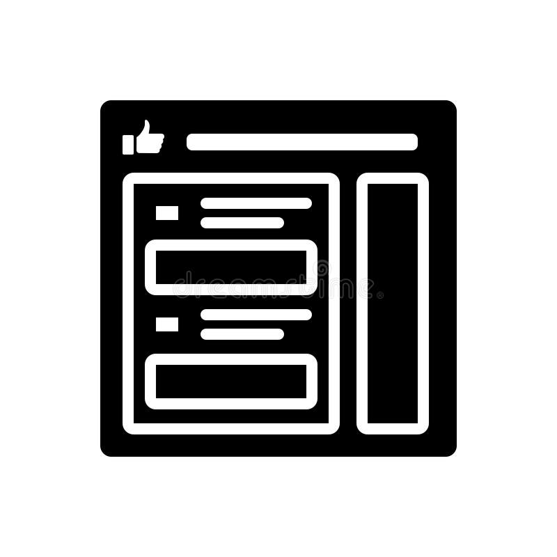 Black Solid Icon for Advertisement, Facebook Ad and Optimization Stock ...