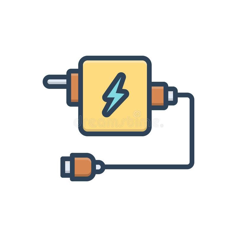 Color Illustration Icon for Adaptor, Current and Power Stock Vector ...