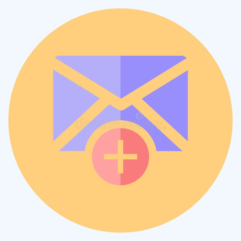 Icon Add Envelop. Suitable for User Interface Symbol. Flat Style. Simple Design Editable. Design ...