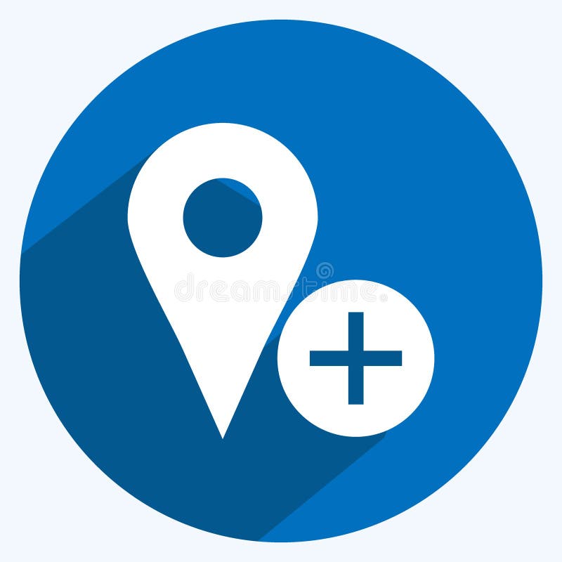 Icon Add Location. Suitable for User Interface Symbol. Long Shadow ...