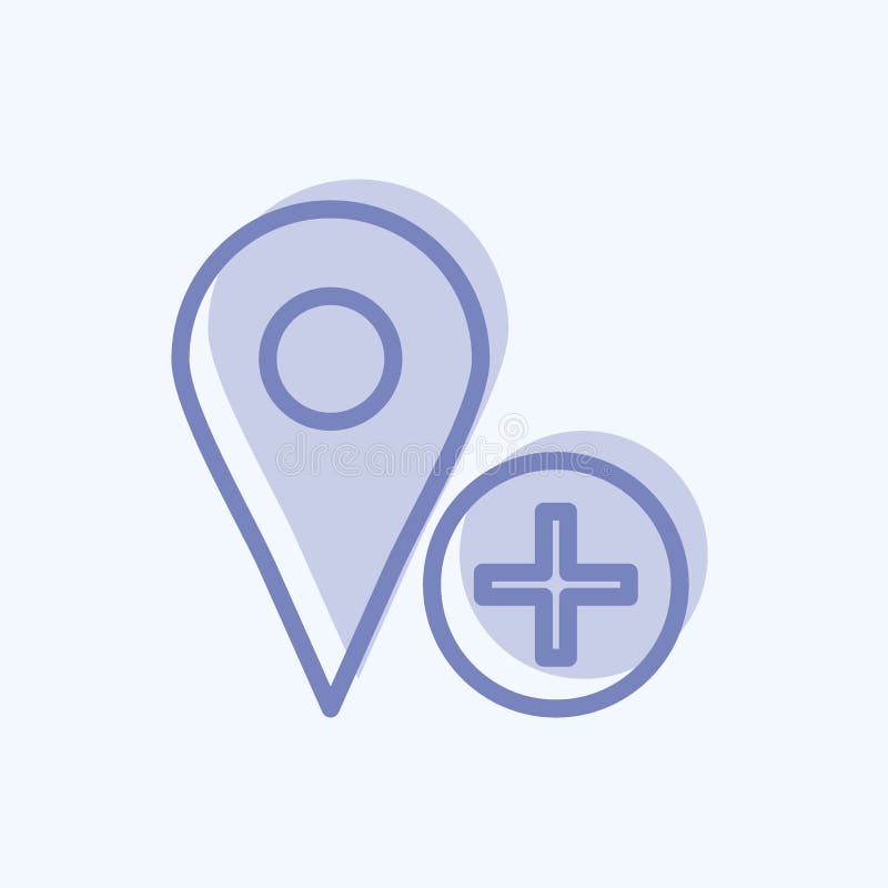 Icon Add Location. Suitable for User Interface Symbol. Two Tone Style ...