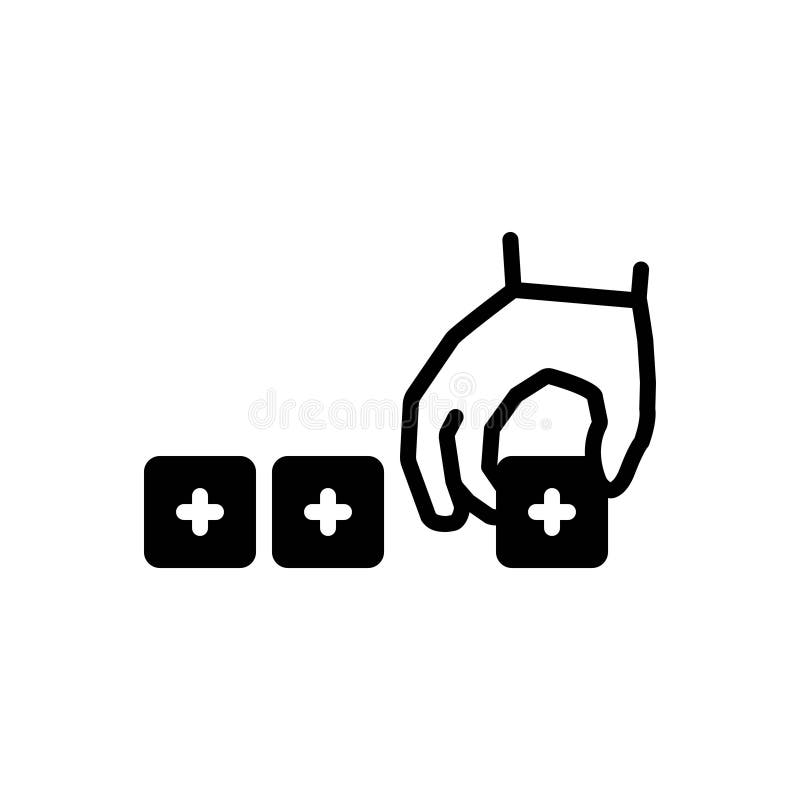 Black Solid Icon for Adding, Addition and Up Attach Stock Vector ...