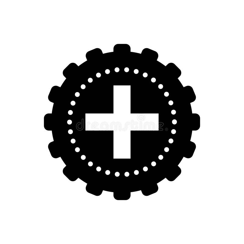 Black Solid Icon for Additions, Add and Connection Stock Vector ...