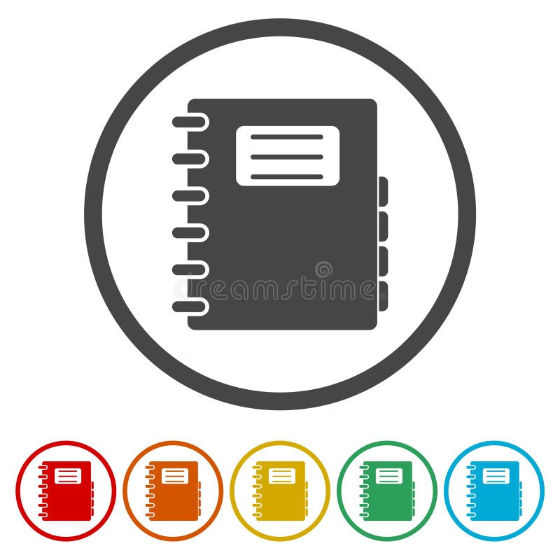 Icon Address Book on Circle Stock Vector - Illustration of data, book ...