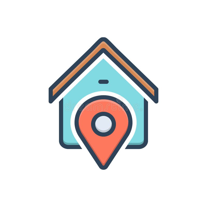 Color Illustration Icon for Address, Trace and Location Stock Vector ...