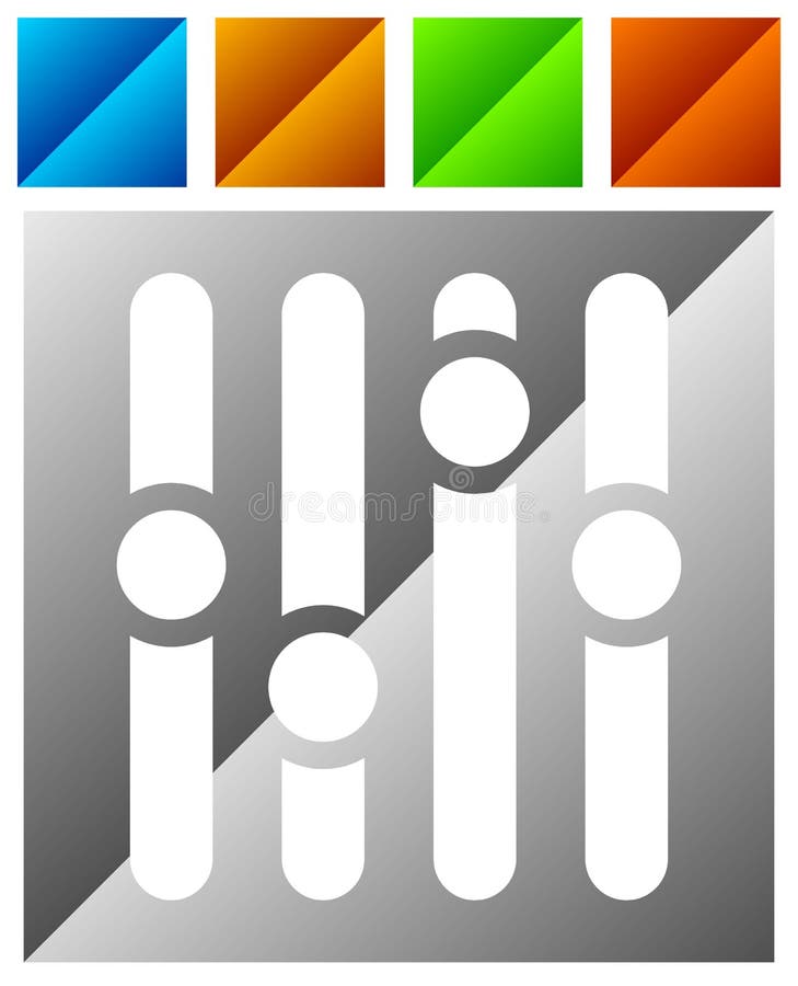Icon with Adjusters Symbol. Control Paner, Levels, Settings Concept ...