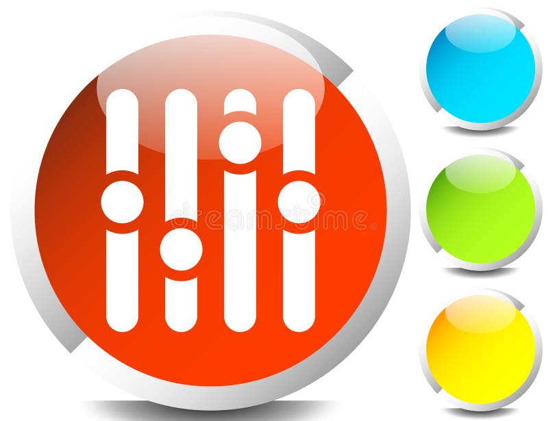 Icon with Adjusters Symbol. Control Paner, Levels, Settings Concept ...