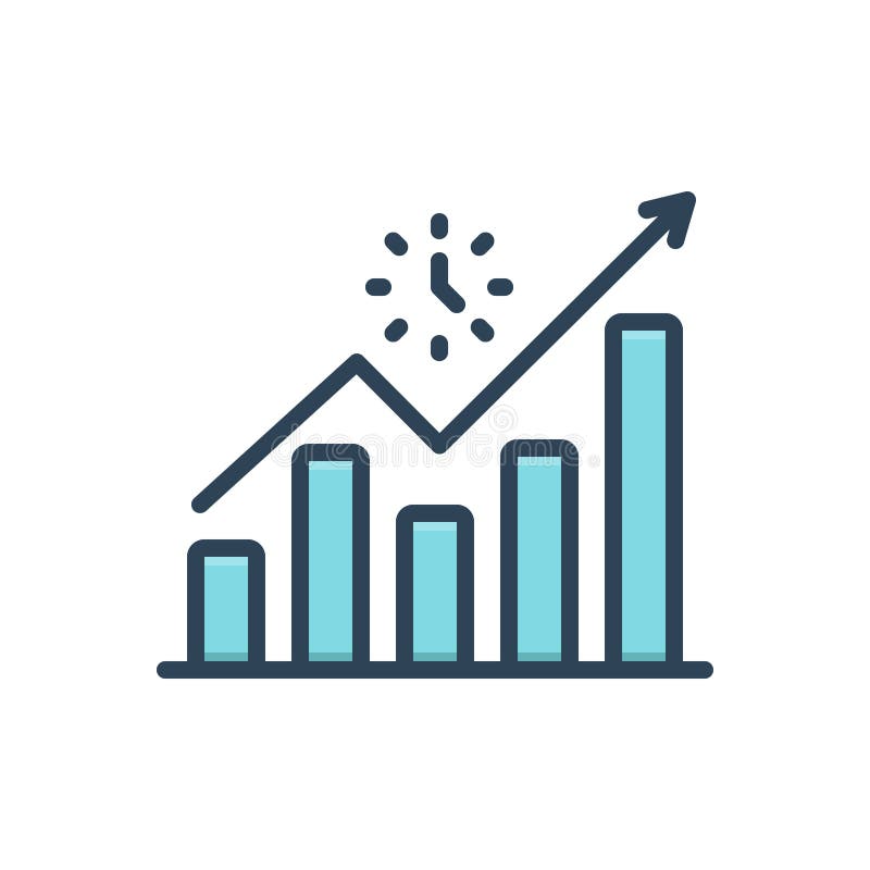 Color Illustration Icon for Advance, Progress and Growth Stock ...