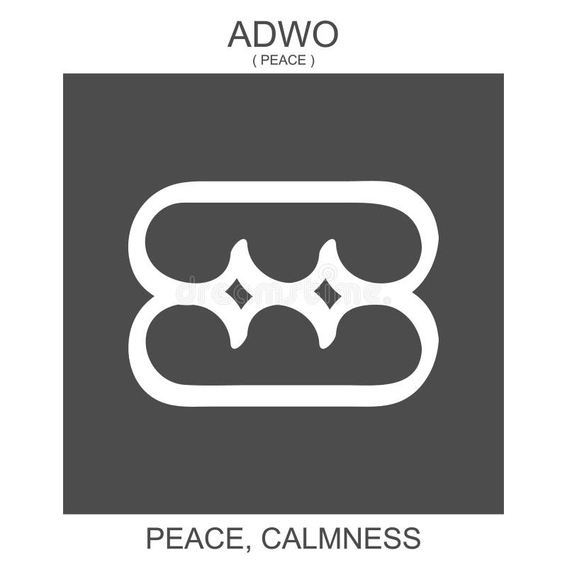 Icon with African Adinkra Symbol Adwo. Symbol of Peace and Calmness ...