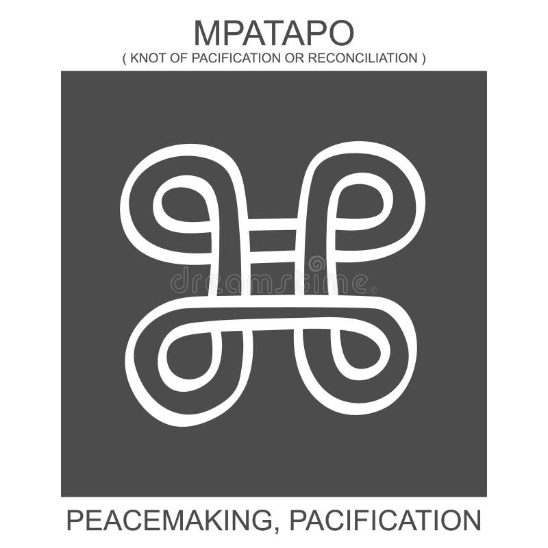 Icon with African Adinkra Symbol Mpatapo. Symbol of Peacemaking and ...