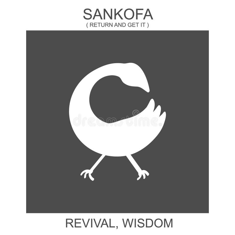 Icon with African Adinkra Symbol Sankofa. Symbol of Revival and Wisdom ...
