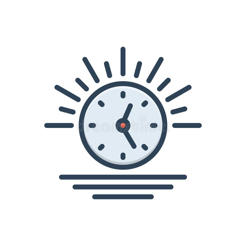 Color Illustration Icon for Afternoon, Time and Clock Stock ...