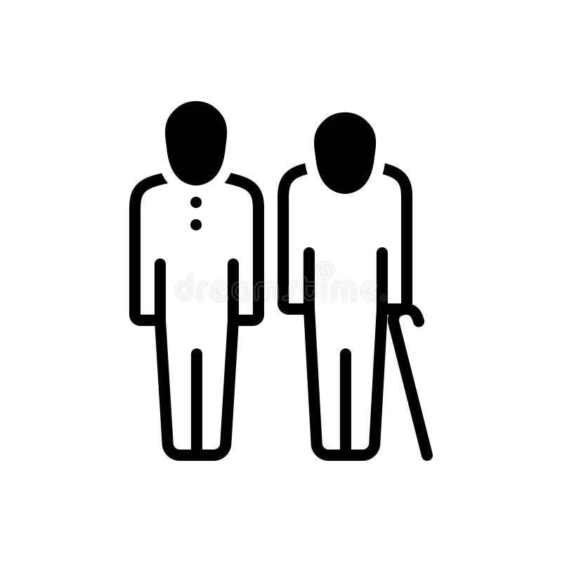 Black Solid Icon for Age, Lifetime and Man Stock Vector - Illustration ...