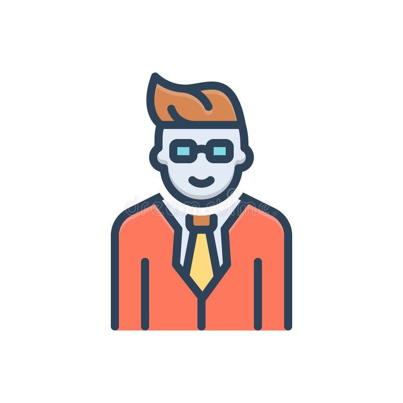 Color Illustration Icon for Agent, Assistant and Employee Stock Vector ...