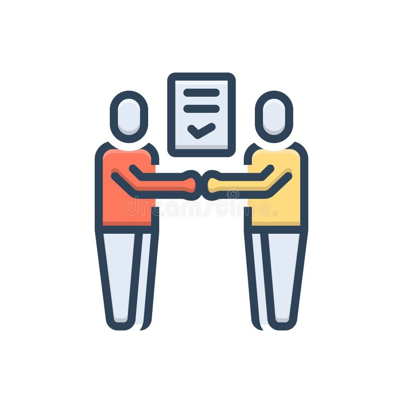 Color Illustration Icon for Agreement, Compromise and Deal Stock ...