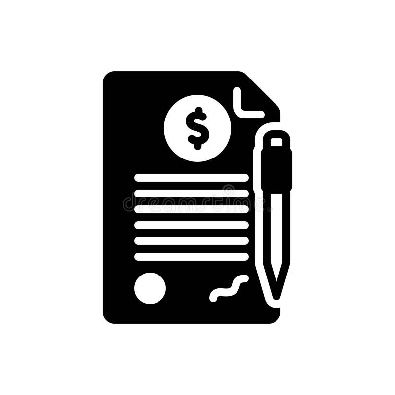 Black Solid Icon for Agreement, Contract and Legal Paper Stock ...