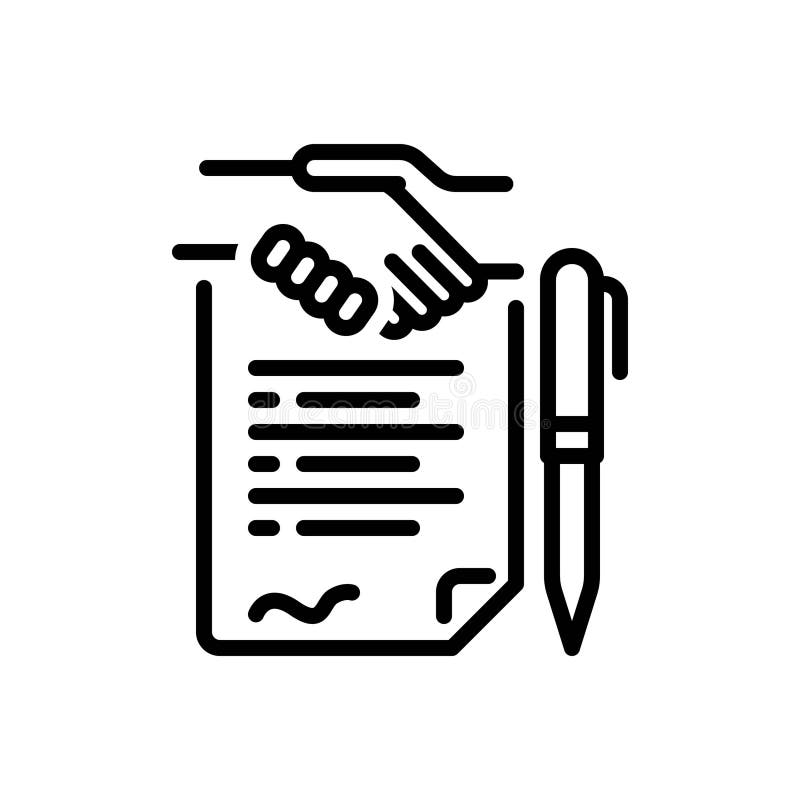 Black Line Icon for Agreement, Settlement and Deal Stock Vector ...