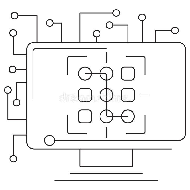 Icon of AI Pattern Recognition with Abstract Neural Grid and Target ...