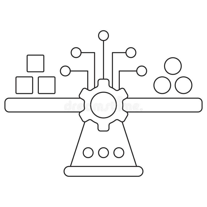 Icon of AI-powered Decision-making and Data Balance Stock Vector ...