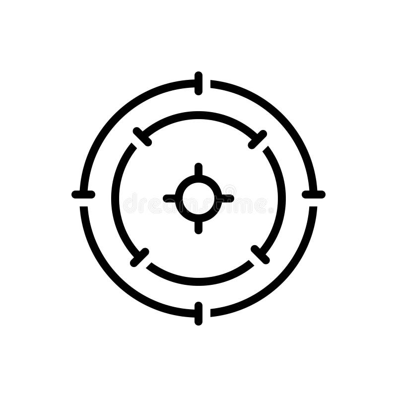 Black Line Icon for Aim, Focus and Goal Stock Vector - Illustration of ...