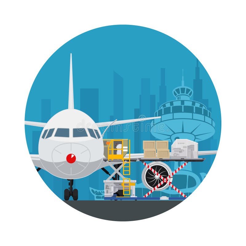 Icon Air Cargo Services and Freight Stock Vector - Illustration of ...