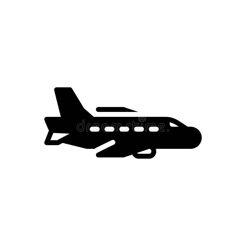 Black Solid Icon for Aircraft, Aeroplane and Airline Stock Vector - Illustration of aeroplane ...