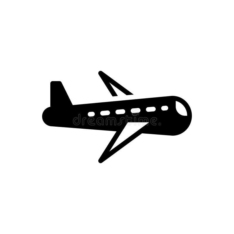 Black Solid Icon for Aircraft, Plane and Airplane Stock Vector ...