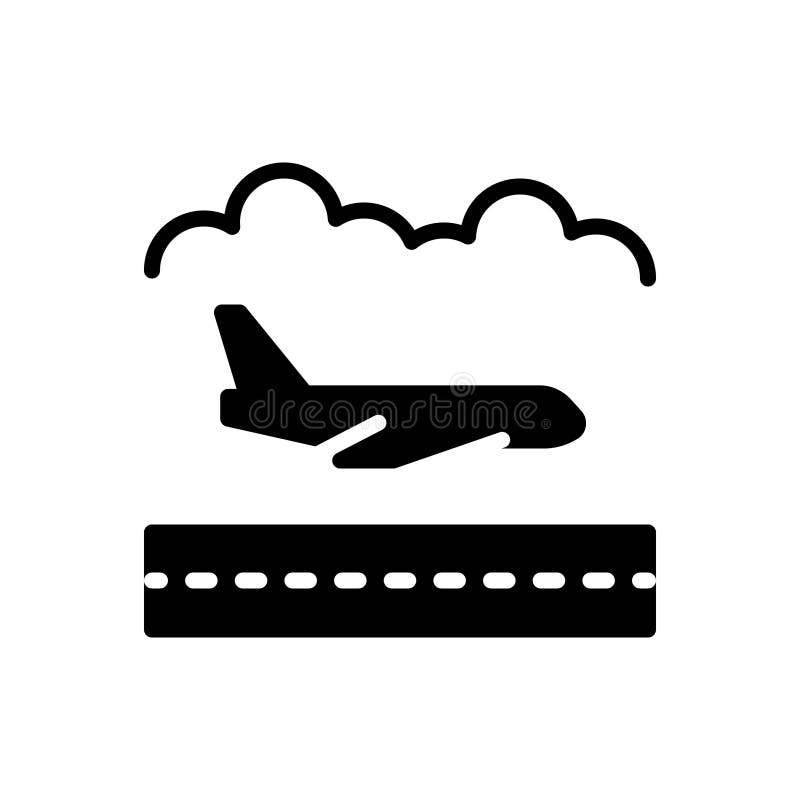 Black Solid Icon for Airlines, Airway and Skyway Stock Vector ...