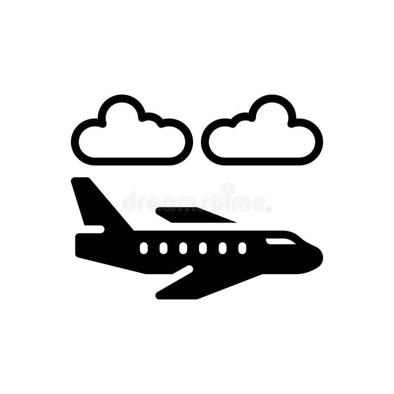 Black Solid Icon for Airplane, Aeroplane and Aircraft Stock Vector - Illustration of aircraft ...