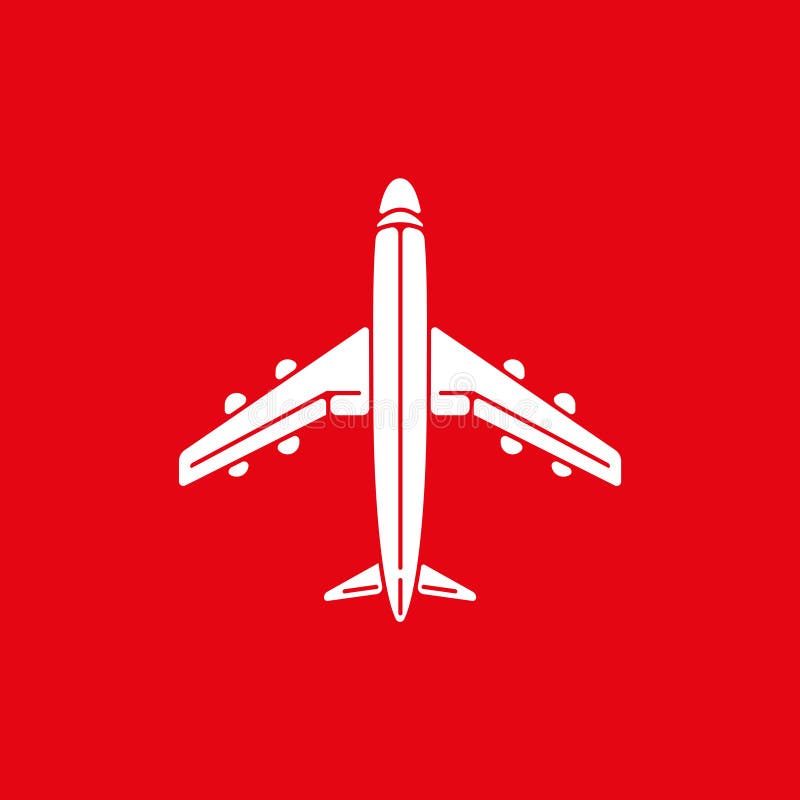 Red Paper Airplane Icon on White Background. Flat Style. Red Paper ...