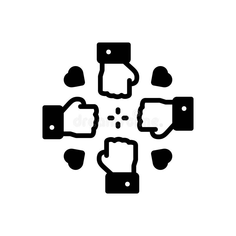 Black Solid Icon for Alliance, Join and Union Stock Vector ...
