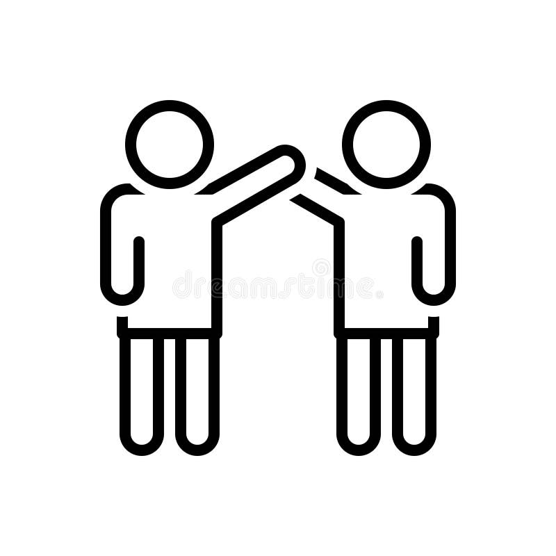 Black Line Icon for with, Alongside and Partner Stock Vector ...