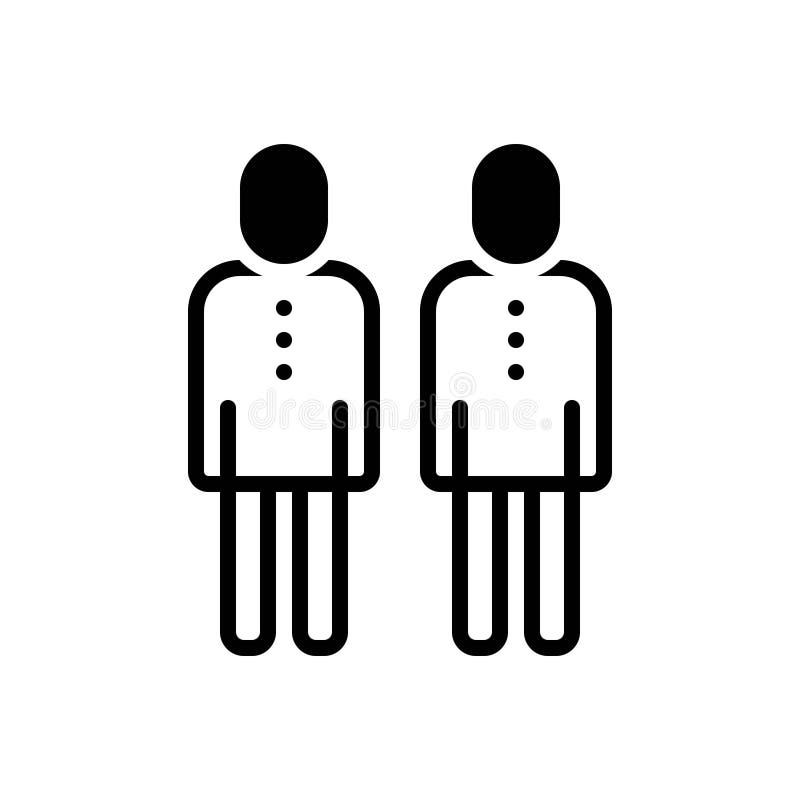 Black Solid Icon for Along, Together and Friendly Stock Vector ...