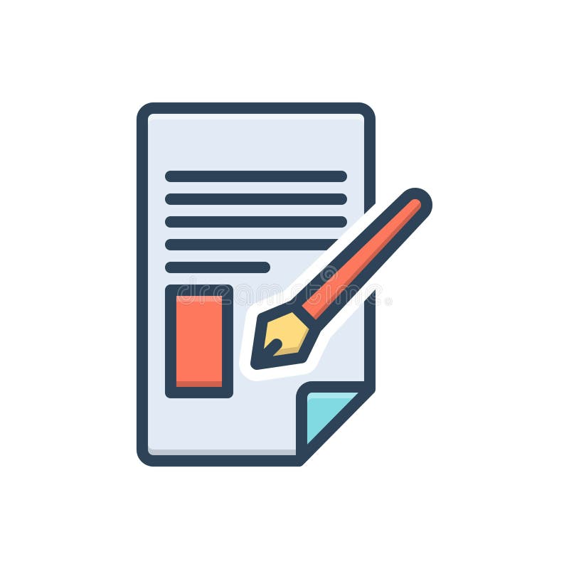 Color Illustration Icon for Amended, Document and Statement Stock ...