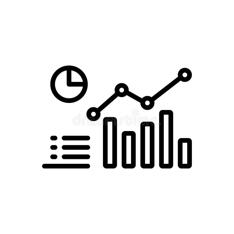 Black Line Icon for Analysis, Dashboard and Finance Stock Vector ...