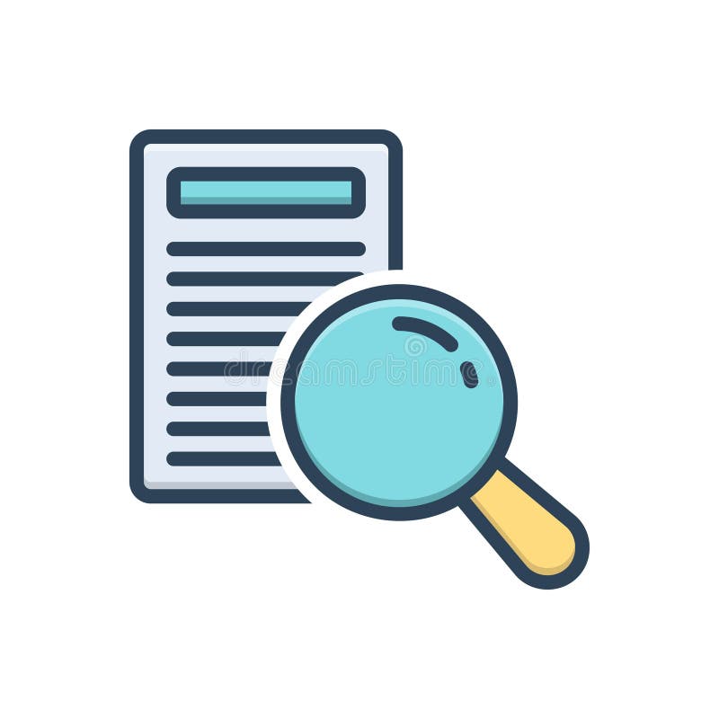 Color Illustration Icon for Analyze, Document and Examine Stock Vector ...