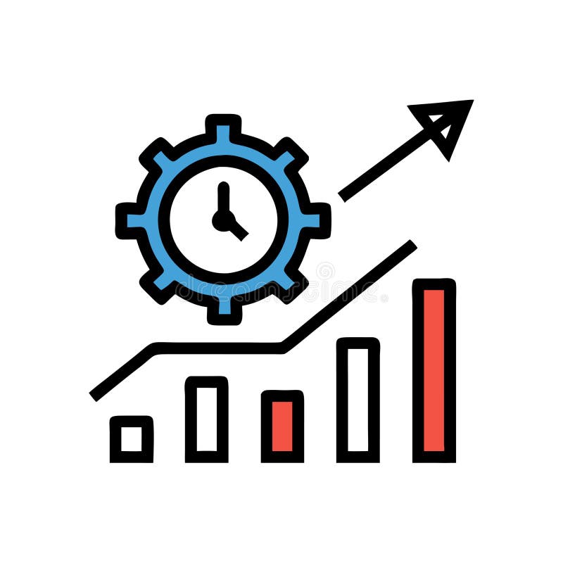 Icon for Analyzing Productivity Improvement Outcomes Stock Vector ...