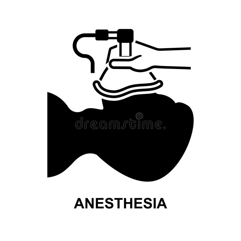 Anesthesia Icon. the Black Anesthesia Symbol Isolated on Background ...
