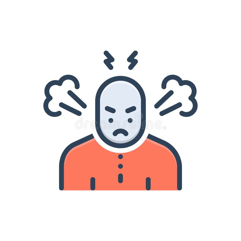 Color Illustration Icon for Anger, Furious and Man Stock Vector ...