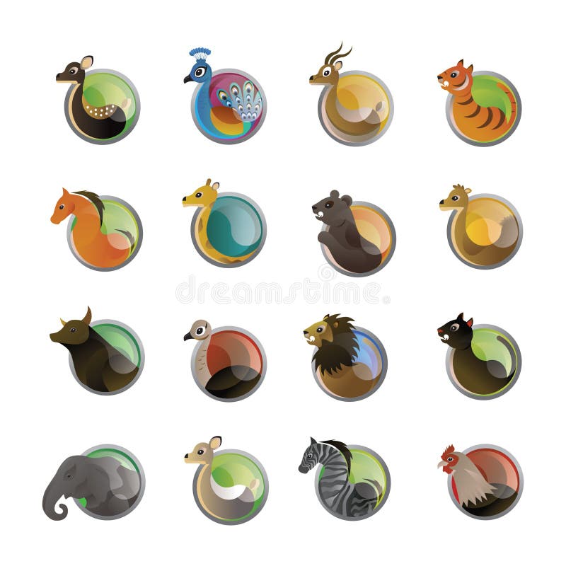 21 ICON ANIMAL stock vector. Illustration of antelope - 187498244