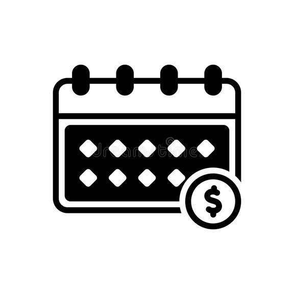 Black Solid Icon for Annually, Yearly and Charge Stock Vector ...